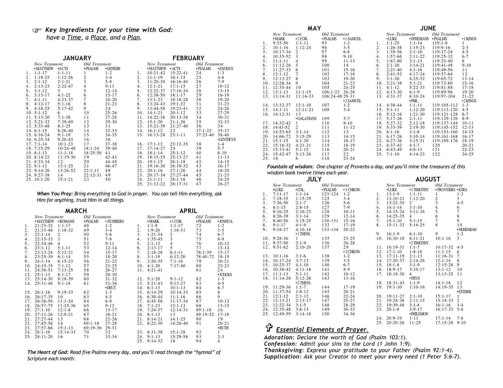 Time with God Bible Reading Guide AA-1 | Northpoint Church